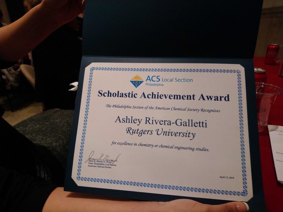 Salas Group Member, Ashley Rivera-Galletti, received the ACS Scholastic Achievement Award ...